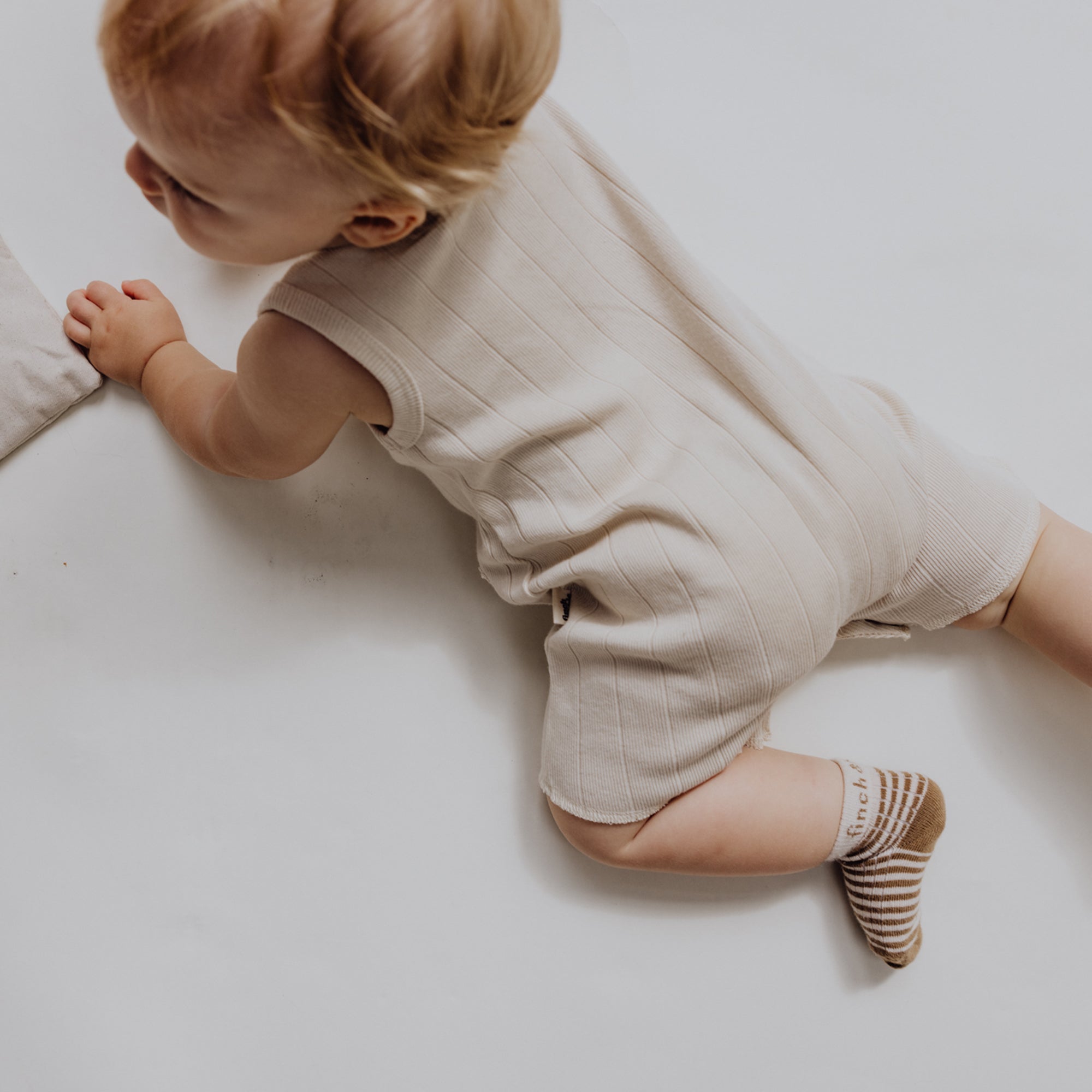Rib Baby Romper - Bone – Finch & Fable