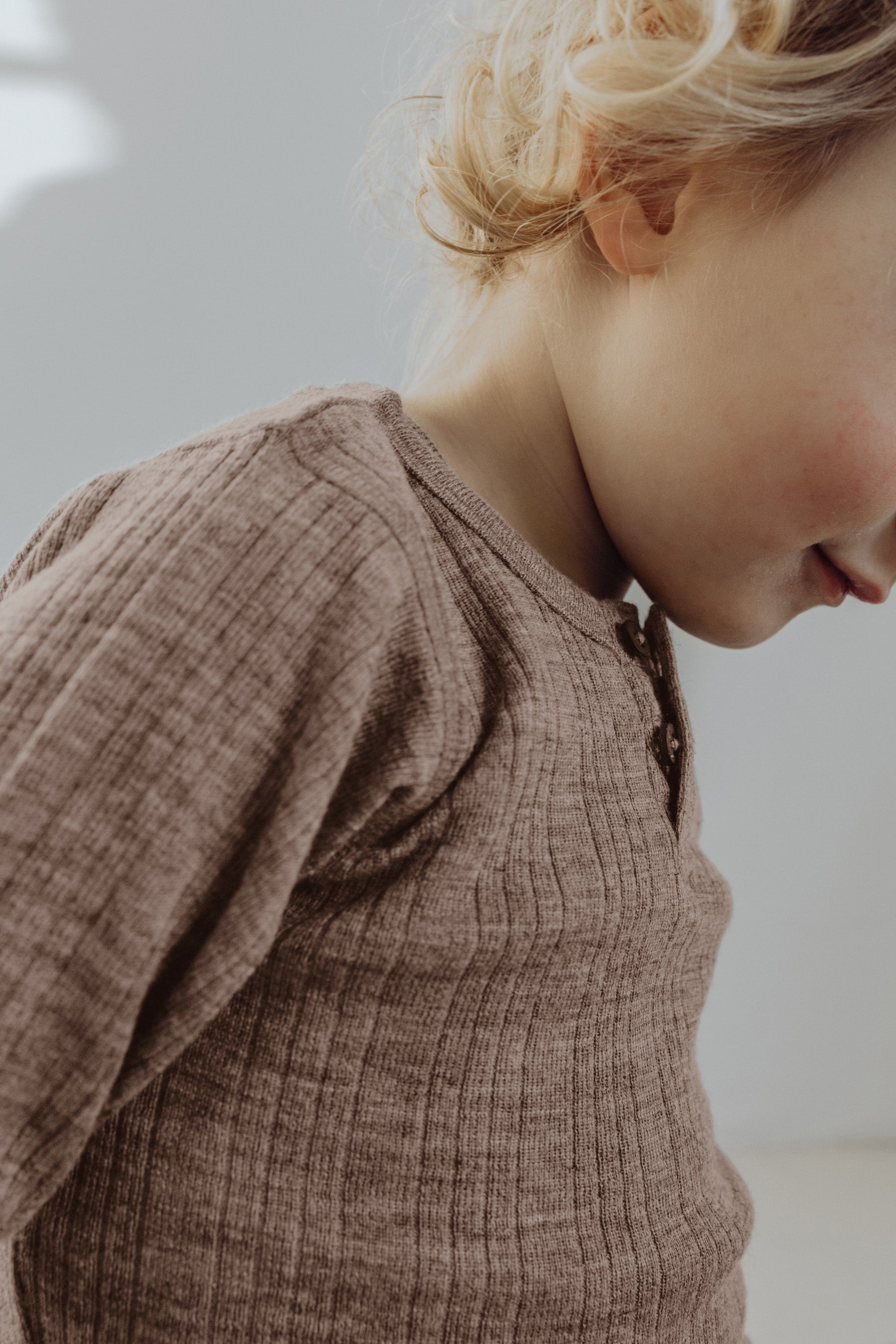 Wool Rib Henley Top - Sand | Finch & Fable