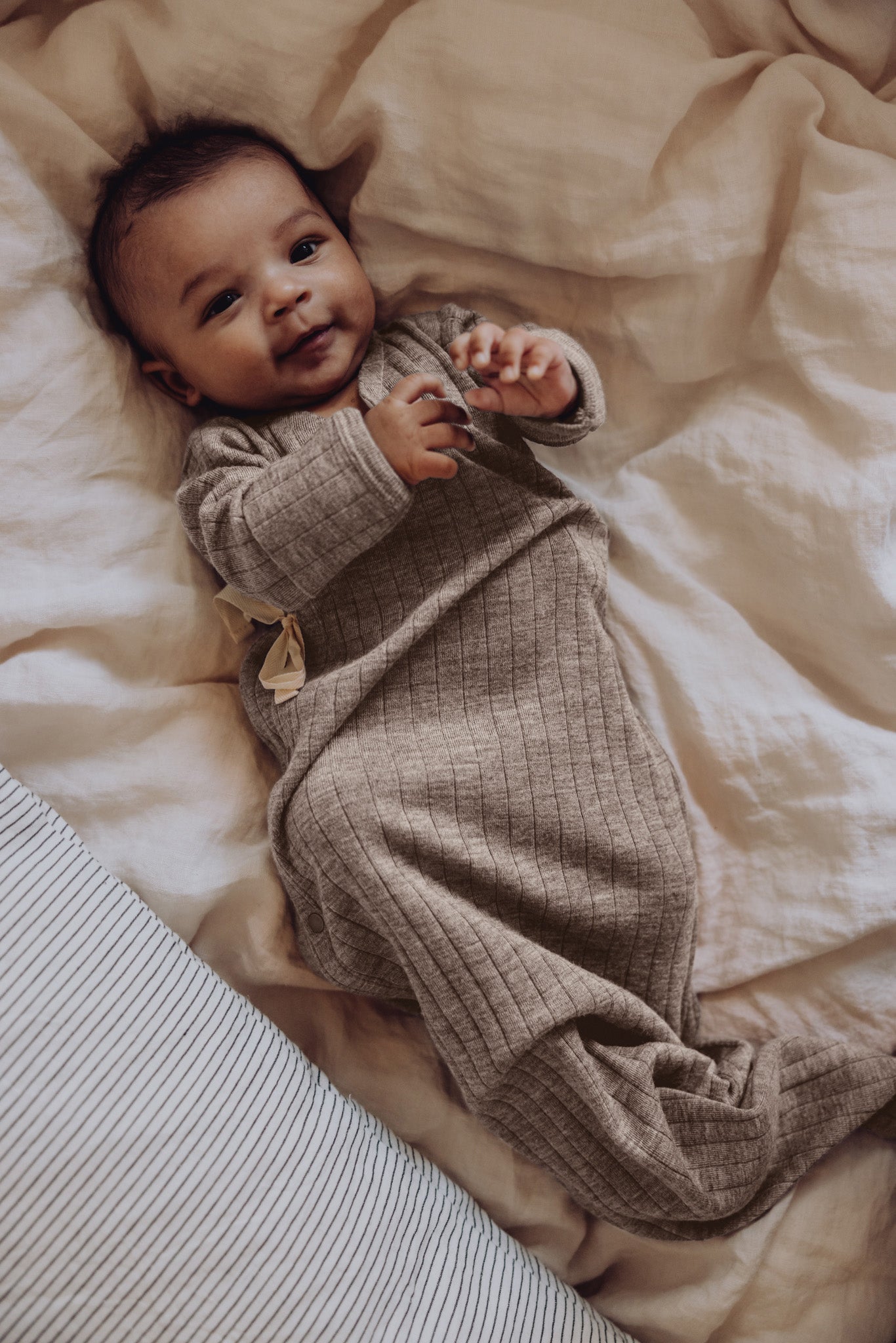 Wool Rib Kimono Gown - Sand – Finch & Fable